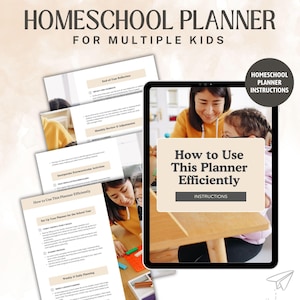 Homeschool Planner Multiple Kids, Schedule Template, Editable Home ...