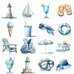 Beach PNG Bundle, Summer Clipart, Coastal Graphics, Beach Journal ...