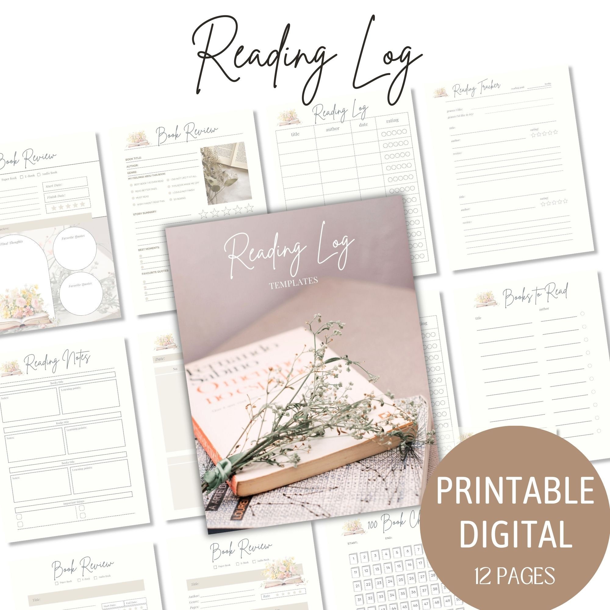 Book Tracker, Reading Log, Reading Tracker, Book Club, Book Review ...