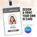 School ID Card Template Customizable Template Custom Teacher ID Badge ...