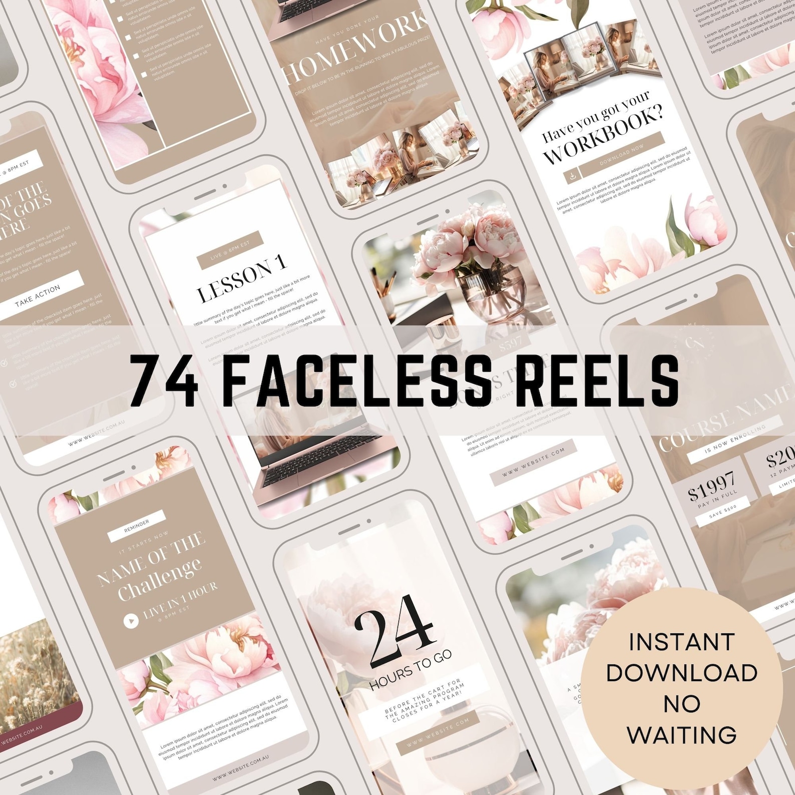 Faceless Reels Digital Marketing | Social Media Templates Canva, Coach ...