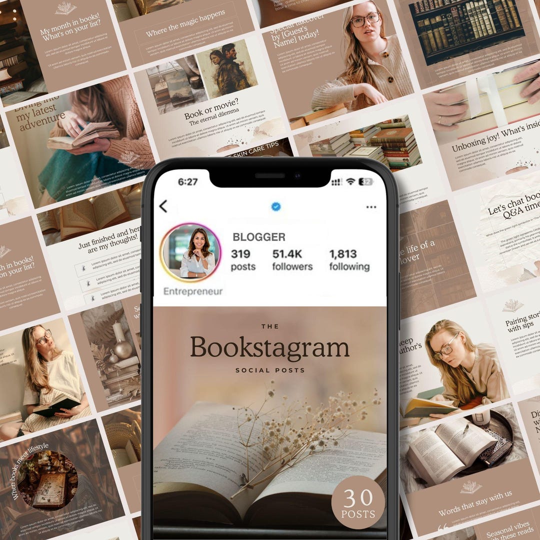 50 Fantasy Author Templates for Social Media, Bookstagram, Editable ...