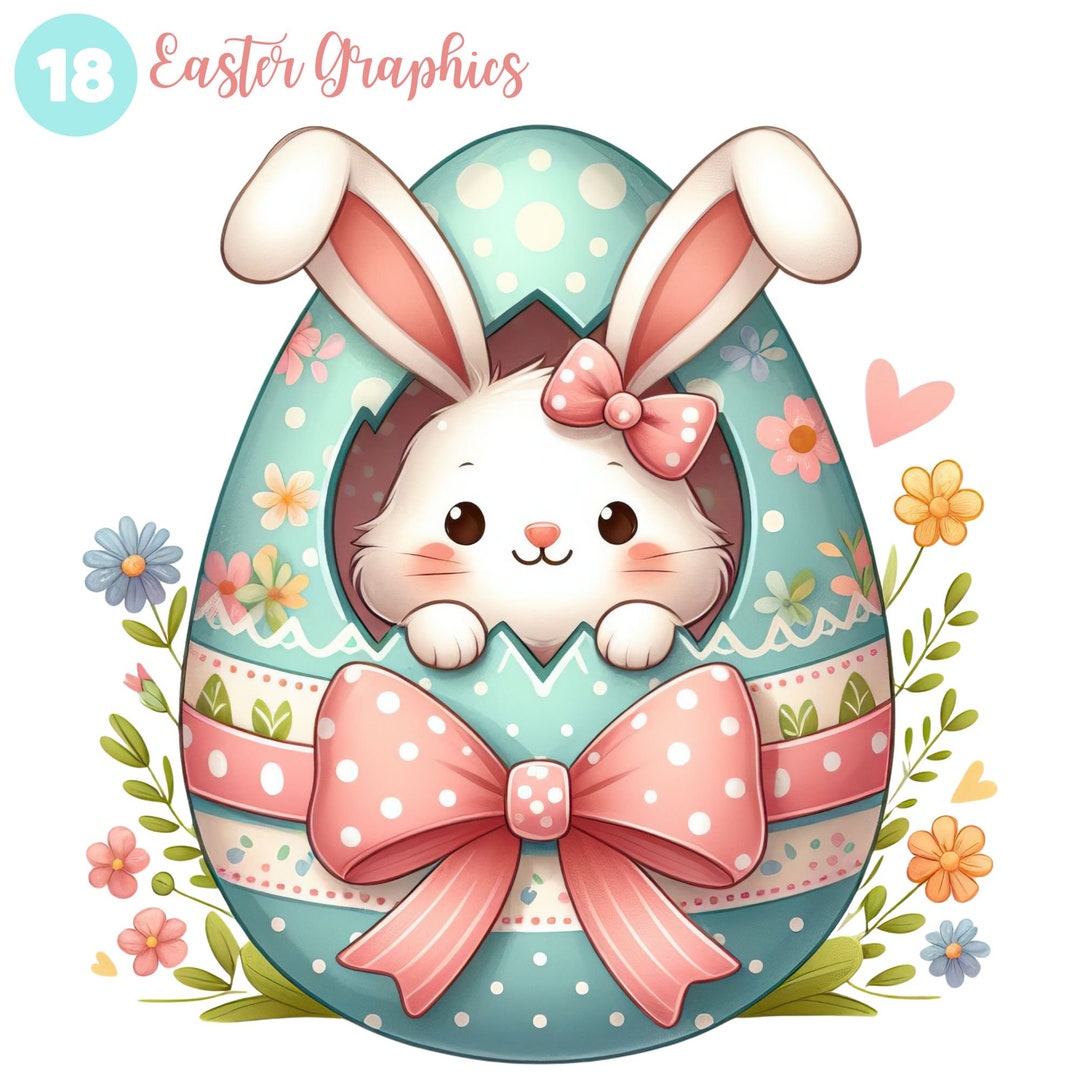 Easter Bunny Clipart Bundle, Easter Clipart, Easter Graphics, Easter ...