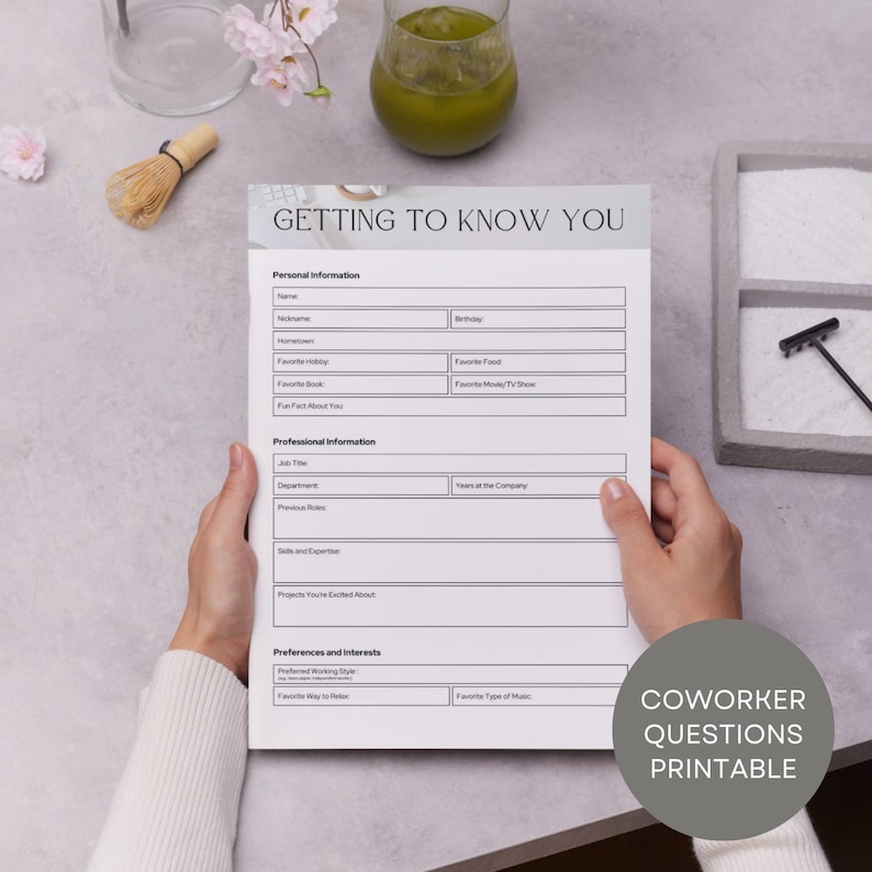 Get to Know Me Printable, Work Exchange Gift, Editable Survey, All ...