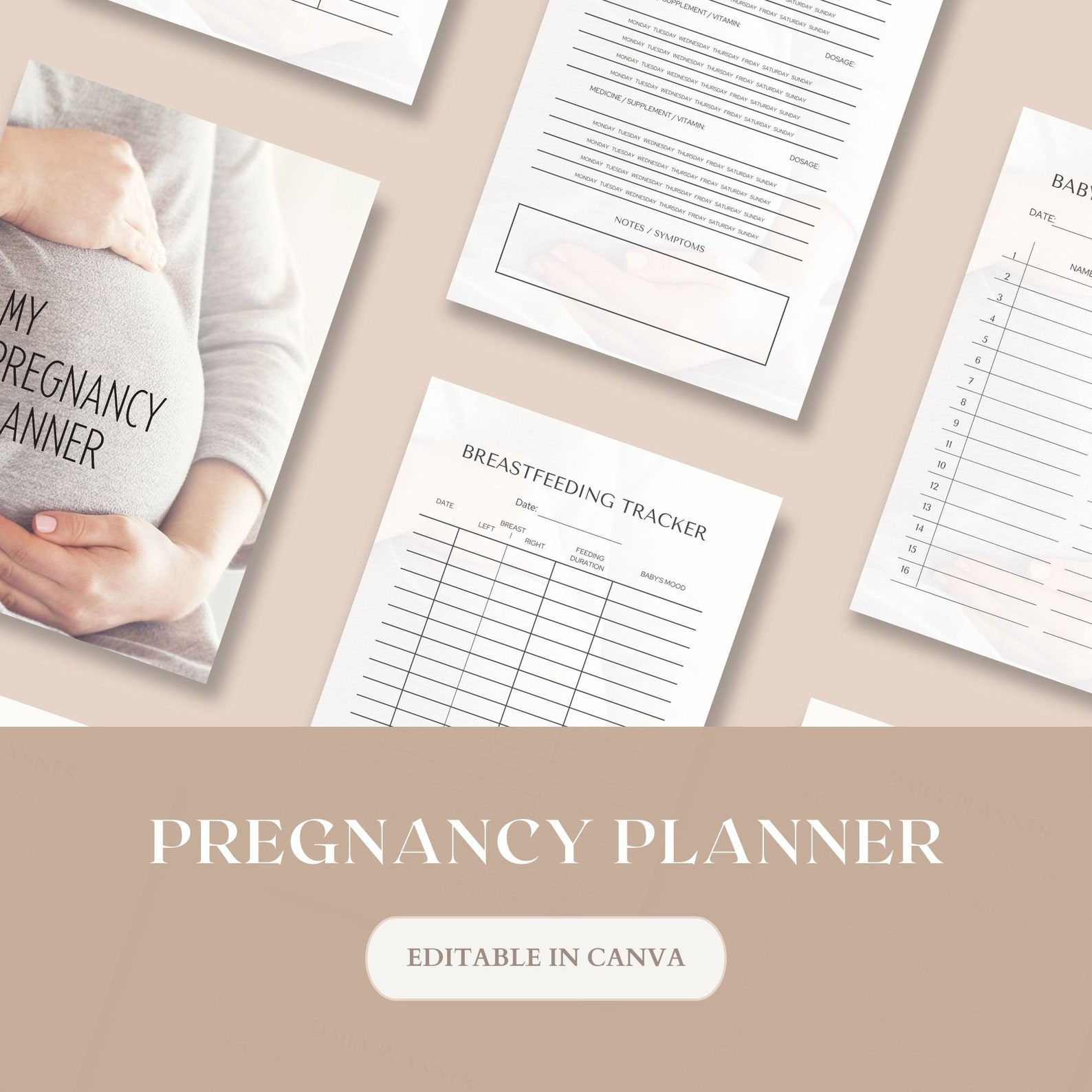 Pregnancy Planner Printable, Printable Pregnancy Journal, Expecting Mom ...
