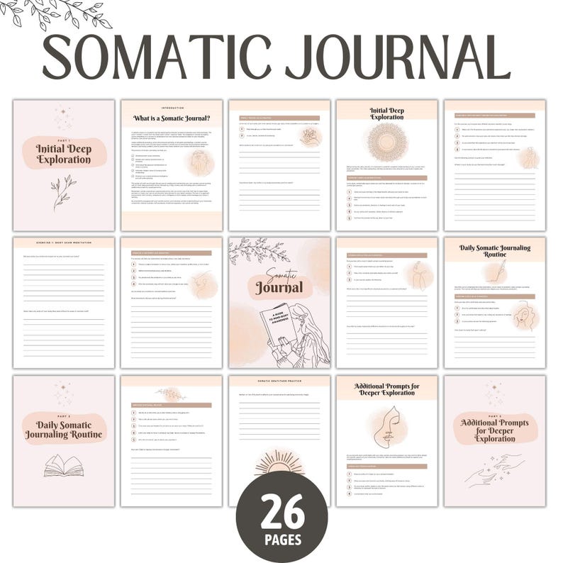 Somatic Journal INSTANT DOWNLOAD Canva Editable Somatic Therapy ...