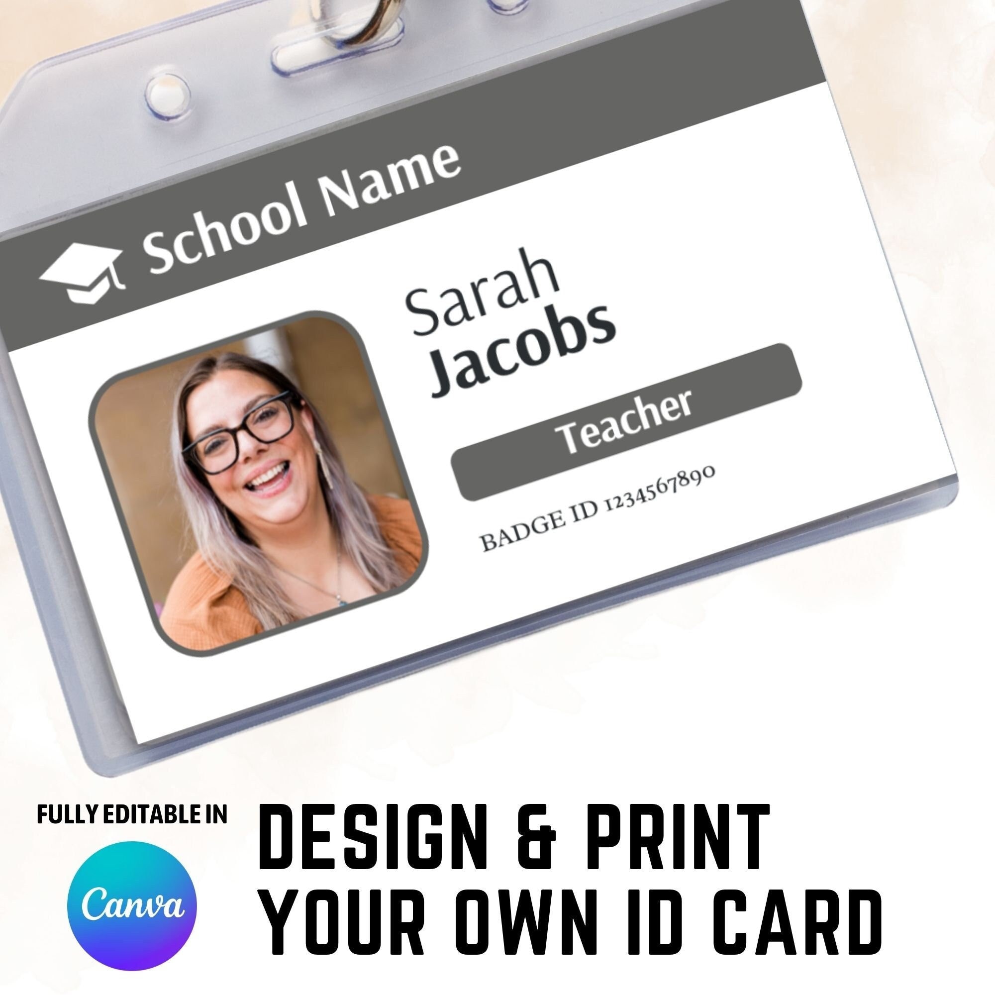 Custom Name Tag, Badge, ID Badge, ID Card, Name Badge, Photo ID Badge ...