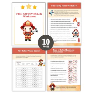 FIRE SAFETY Pre-k and K Activity Pack, Homeschool, Digital, Instant ...