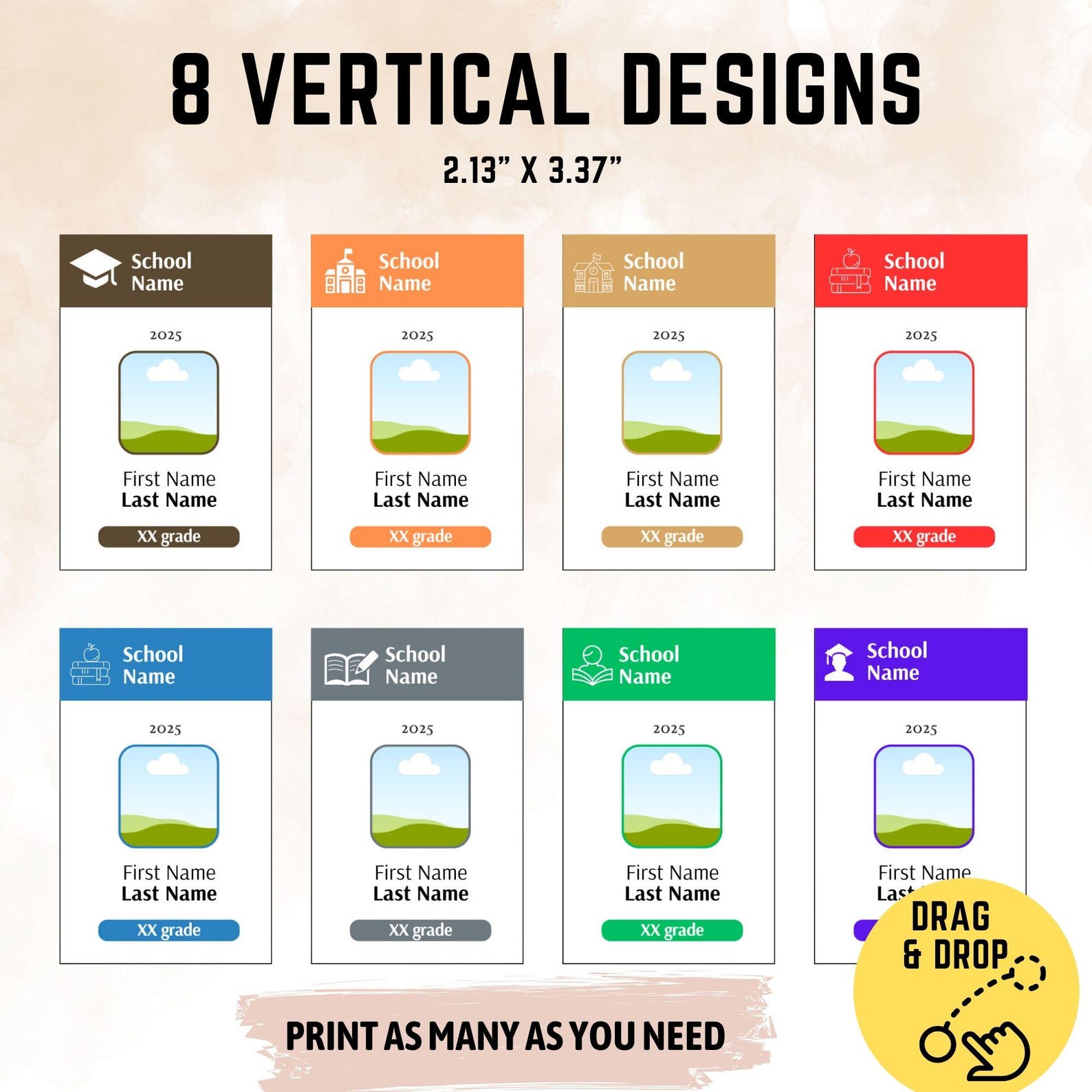 School ID Card Template | Customizable Template | Custom Teacher ID ...
