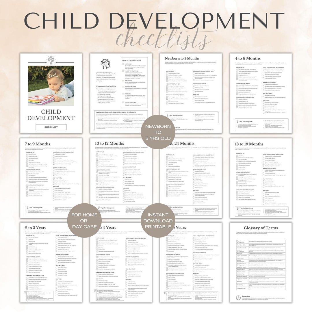 Children Development Printable Comprehensive Developmental Checklists ...