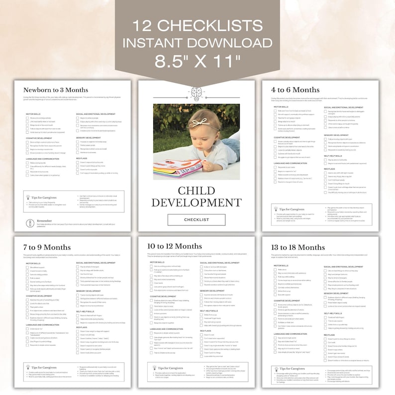 Children Development Printable Comprehensive Developmental Checklists ...