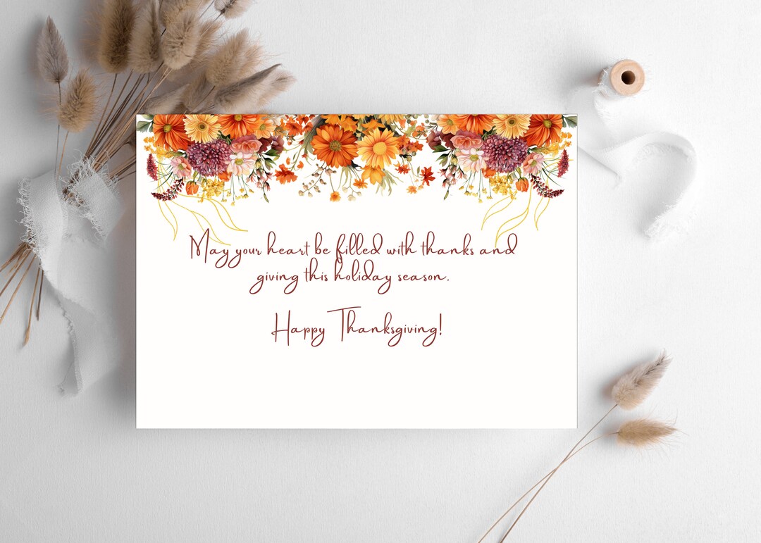 Simple Fall Thanksgiving Cards, Rustic Greeting Cards, Autumn Thank You ...