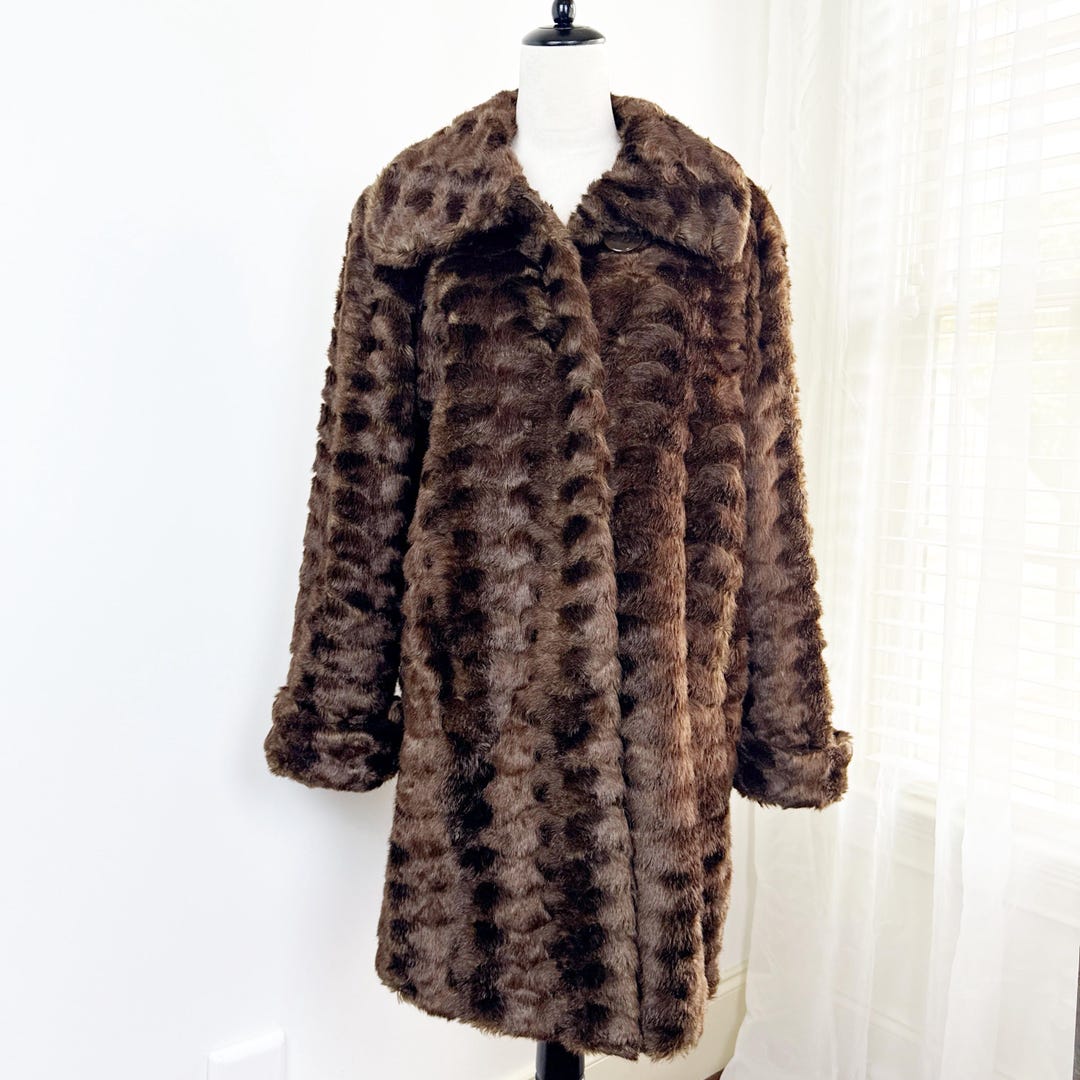 VTG Size S Y2K FAUX MINK Coat by Dennis Basso/mink Coat in Choclate ...