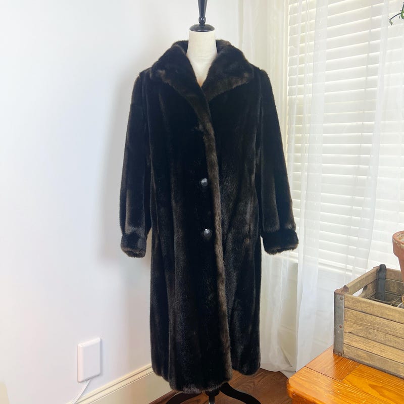 Extra Long Brown Fur Coat - Etsy