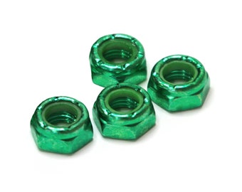 Silver Skateboard Axle Nuts - Set of 4 Carbon Steel Nuts With Nylon ...