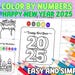 Color by Numbers, Easy and Simple Coloring Pages, Happy New Year 2025 ...