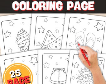 Cute 133 Bold & Easy Printable Summer Coloring Pages Gift for Kids ...