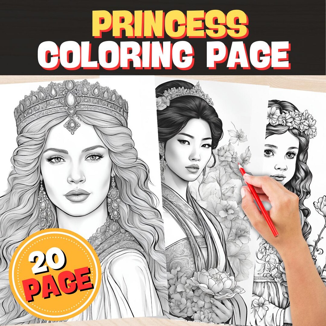 20 Printable Beautiful Princess Coloring Pages for Kids, Princess ...
