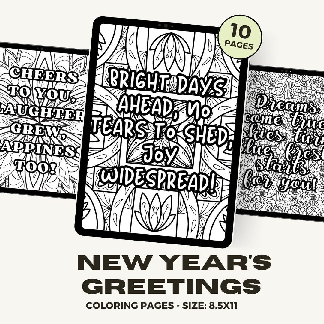 Creative New Year Quotes to Color and Inspire, New Years Coloring Page ...