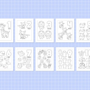 1-10 Printable Numbers Coloring Pages Worksheets for Kids, Toddlers ...