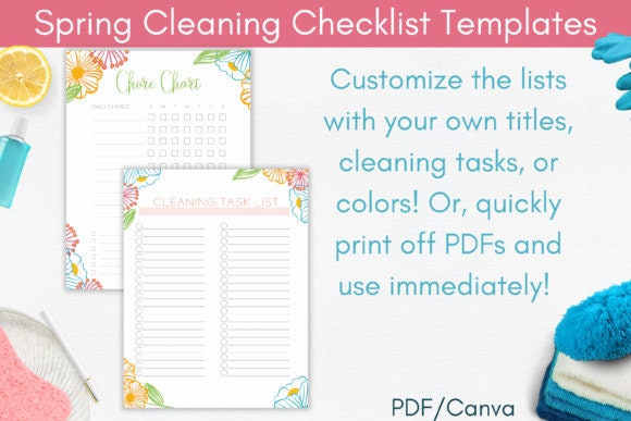 Spring Cleaning Checklist Templates Pdf,spring Cleaning Planner ...