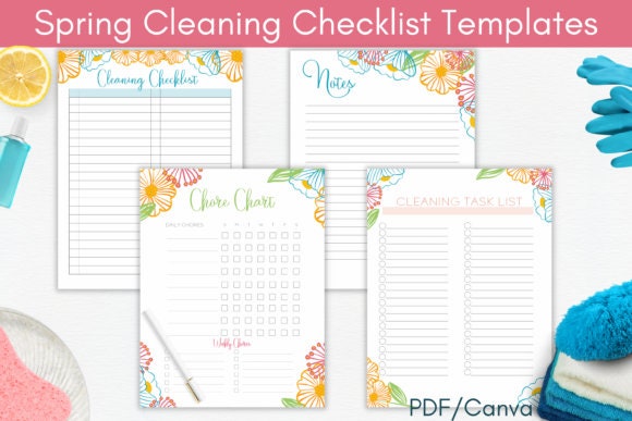 Spring Cleaning Checklist Templates Pdf,spring Cleaning Planner ...