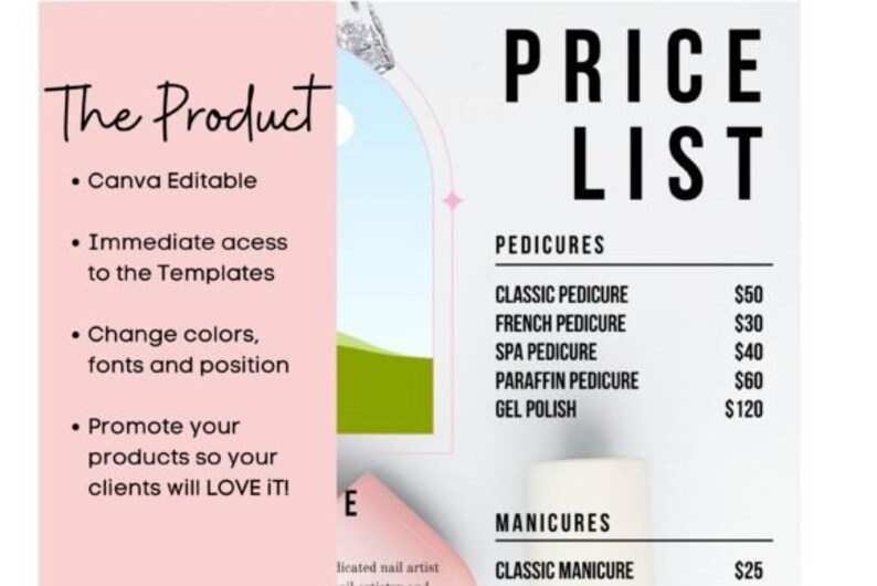 DIY Price List Template, Editable Beauty Salon Pricing Template Design ...