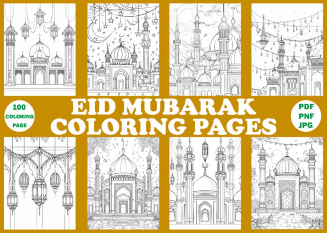 Eid Mubarak Coloring Pages,eid Coloring Pages for Kids, Eid Activity ...