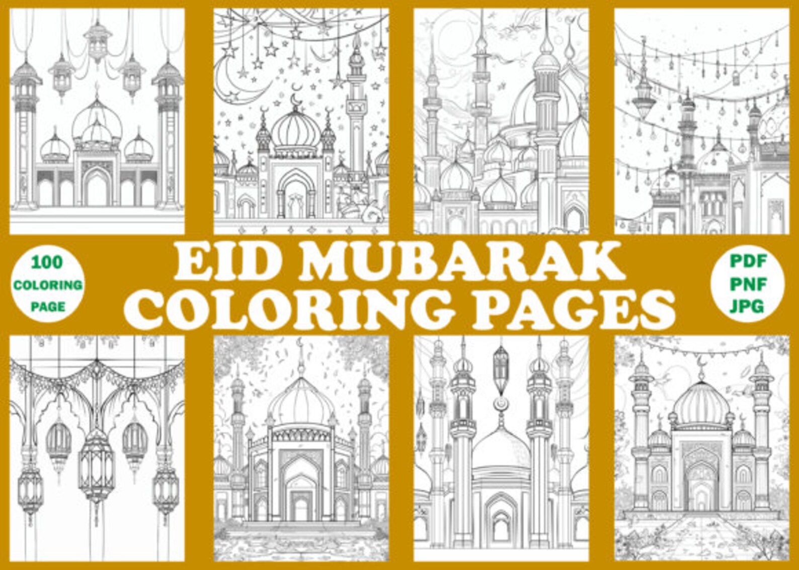 Eid Mubarak Coloring Pages,eid Coloring Pages for Kids, Eid Activity ...