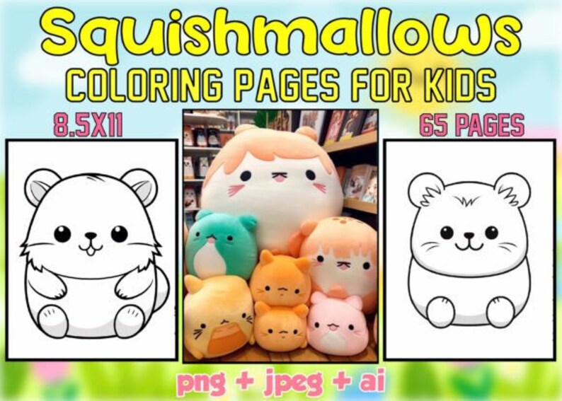 Squishmallows Coloring Pages for Kids Pdf, Coloring Activity for Kids ...
