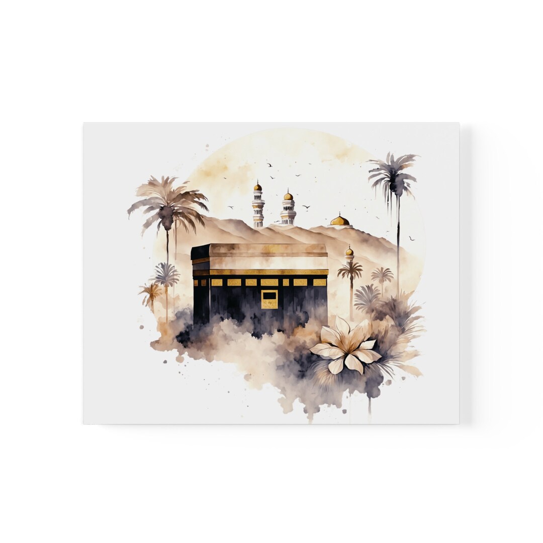 Beautiful Kaaba Watercolor Painting Poster for Islamic Celebrations ...