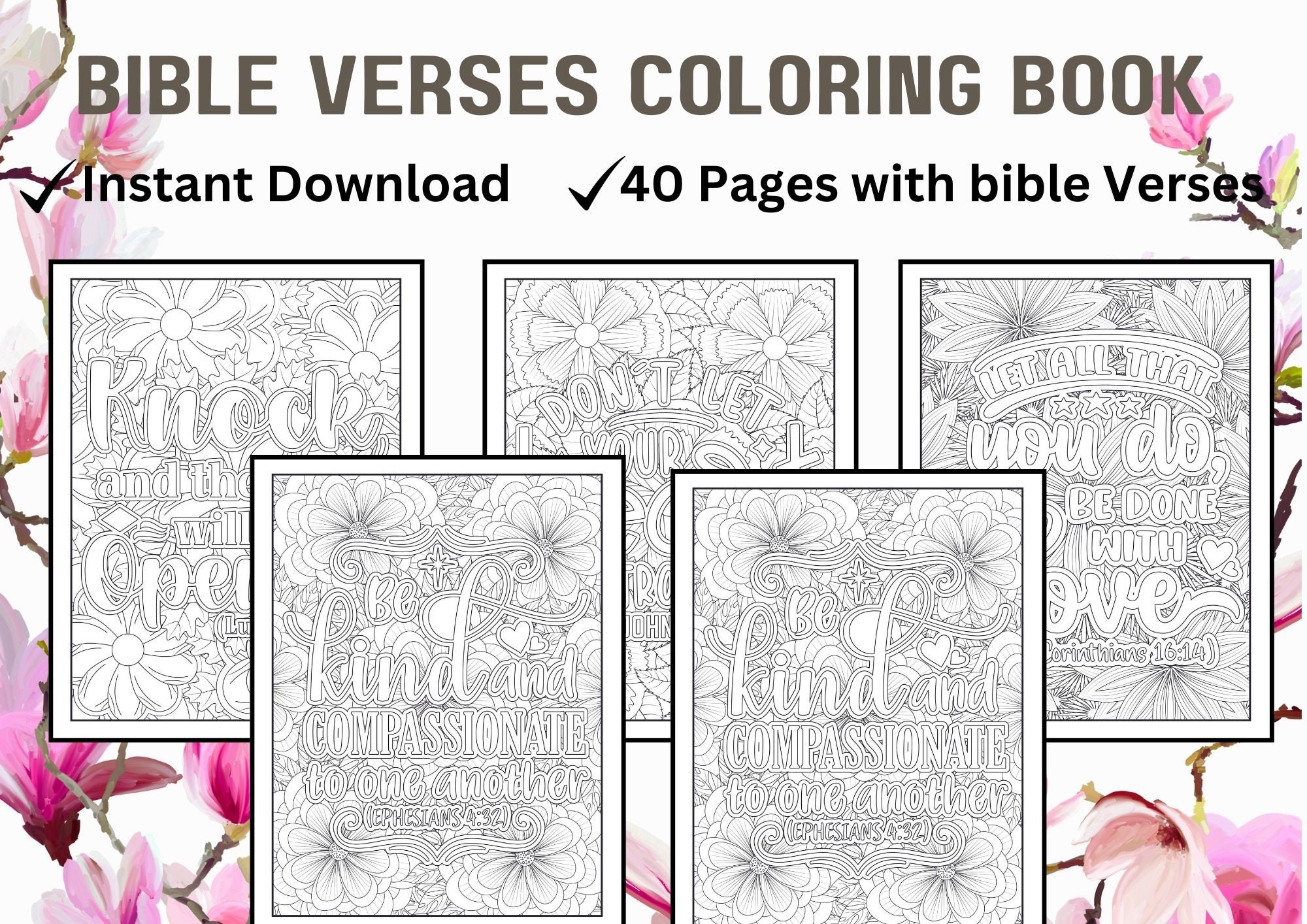 Bible Verse Coloring Book,bible Coloring Book, Religious Coloring Book ...