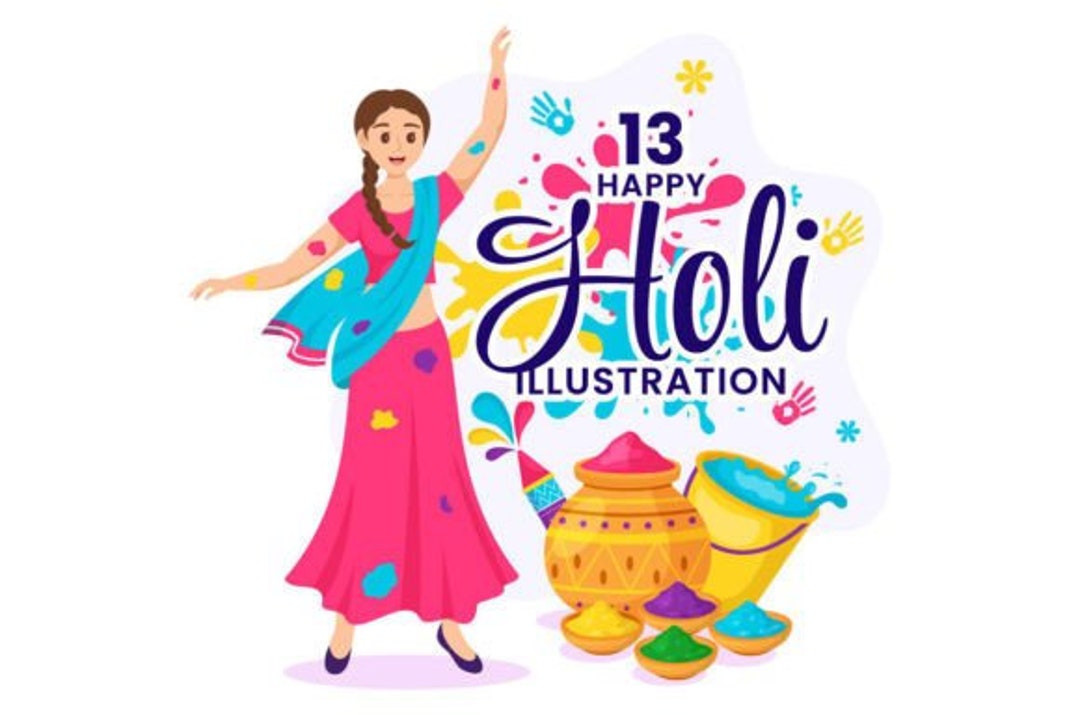 Holi Festival Illustrations, Holi Greetings SVG, Holi Graphics, Holi ...