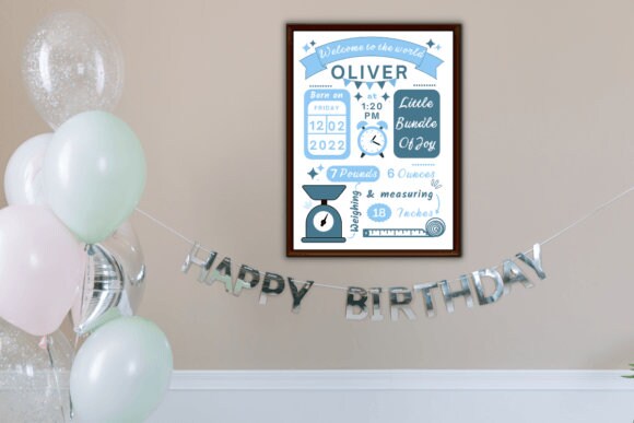 Birth Announcement Template, Printable Newborn Baby, Editable Meet Baby ...