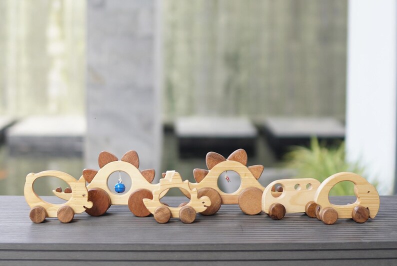Wooden Animal Push Toy Cars for Kids Pull-along Toys With Wheels Custom ...