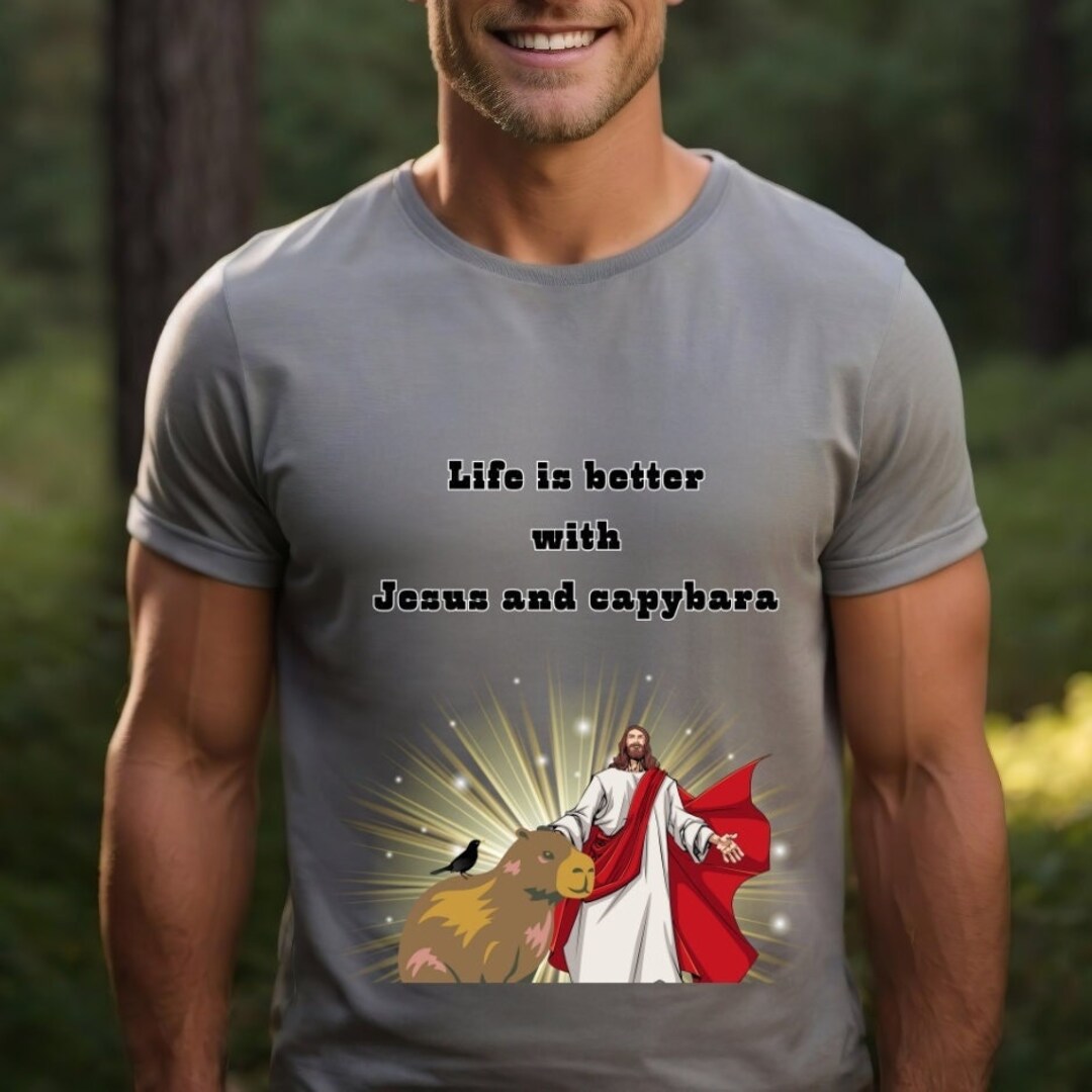 Capybara and Jesus Shirt, Christian Animal Lovers T-shirt, Gift for Her ...