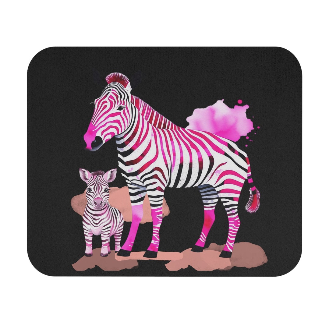 Pretty in Pink: Watercolor Zebra Print Mouse Pad for Stylish Workspace ...