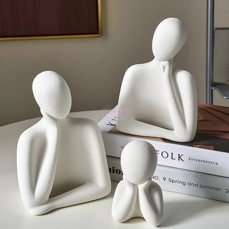 Modern Family Silicone Mold, Abstract Thinker Statue Mold, Figure ...