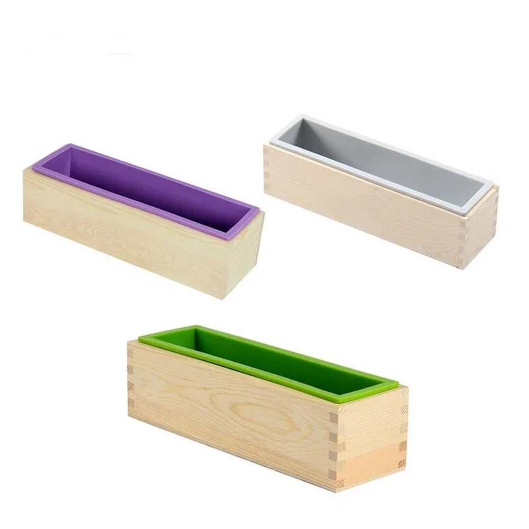 Silicone Mold Soap Rectangular Wooden Box With Flexible Liner for DIY ...