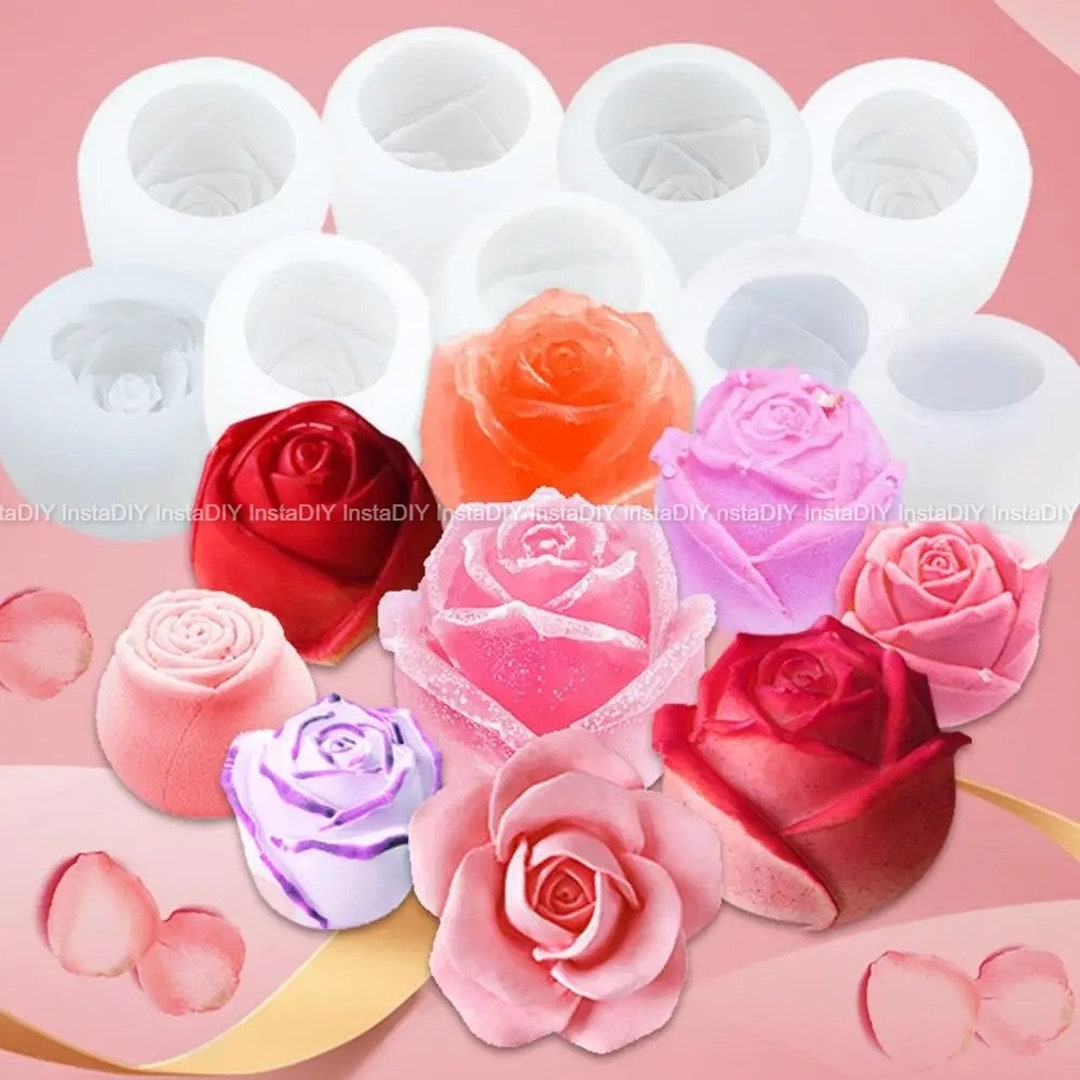 Rose Flower Ball Candle Mold, Silicone Candle Mold, Scented Candle Mold ...