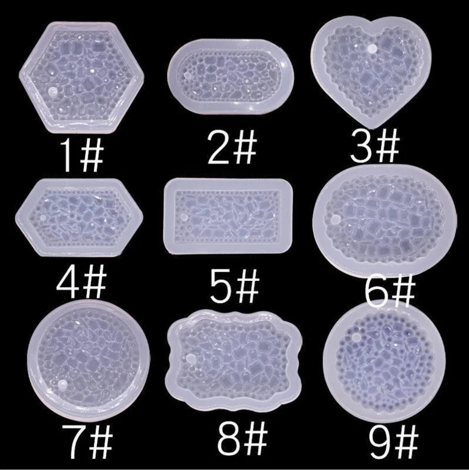 Various Shapes Diamonds Resin Tag Molds, Silicone Mold for Resin Shiny ...