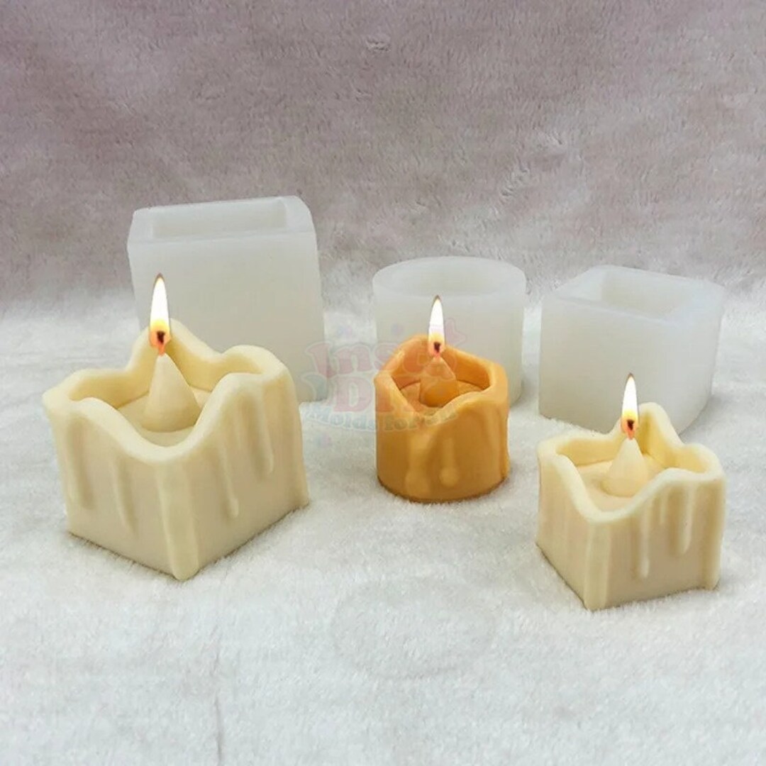 DIY Square Candle Mold Geometric Aromatherapy Holder, Silicone Soap ...