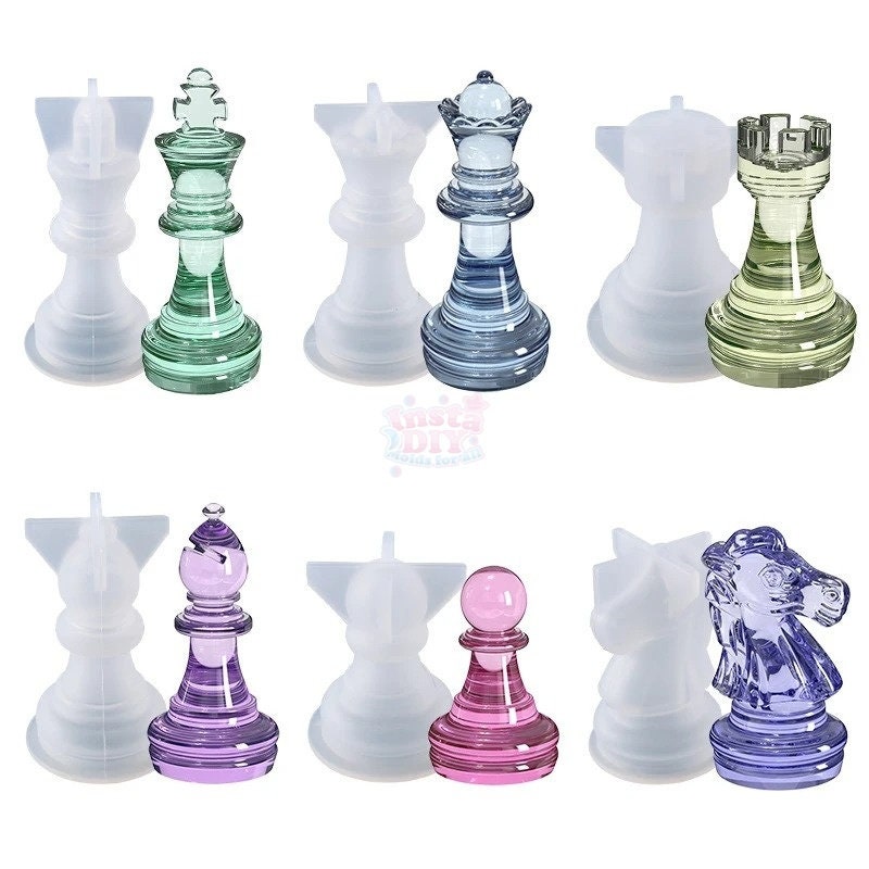 3D Chess Set Silicone Mold, Chessboard Resin Mold, Epoxy Resin Art Mold ...