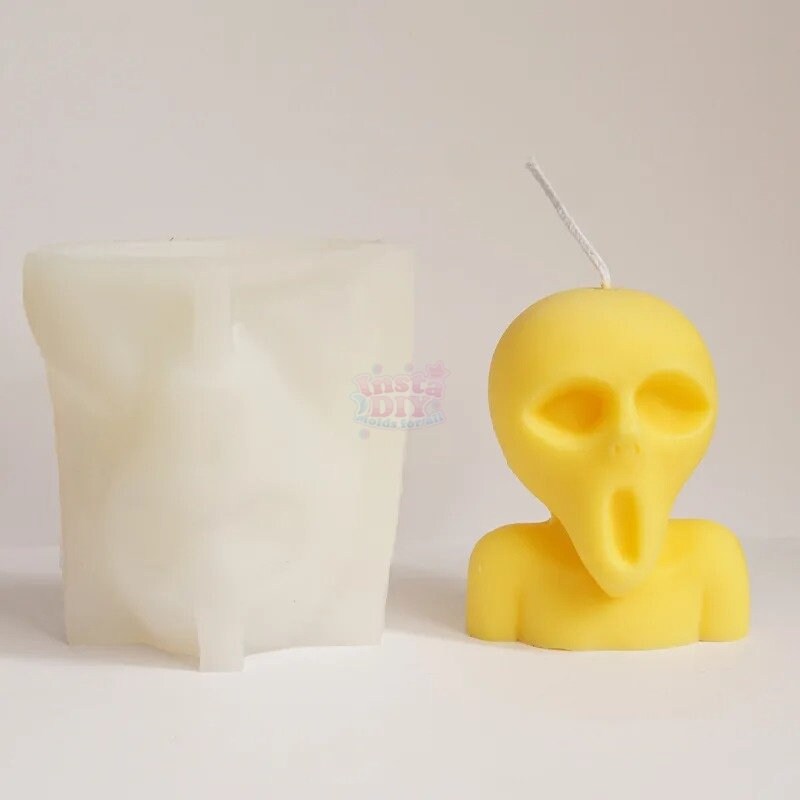 Alien Mold Candle Holder, Ghost Head Silicone Mold, Skull Candle Mold ...