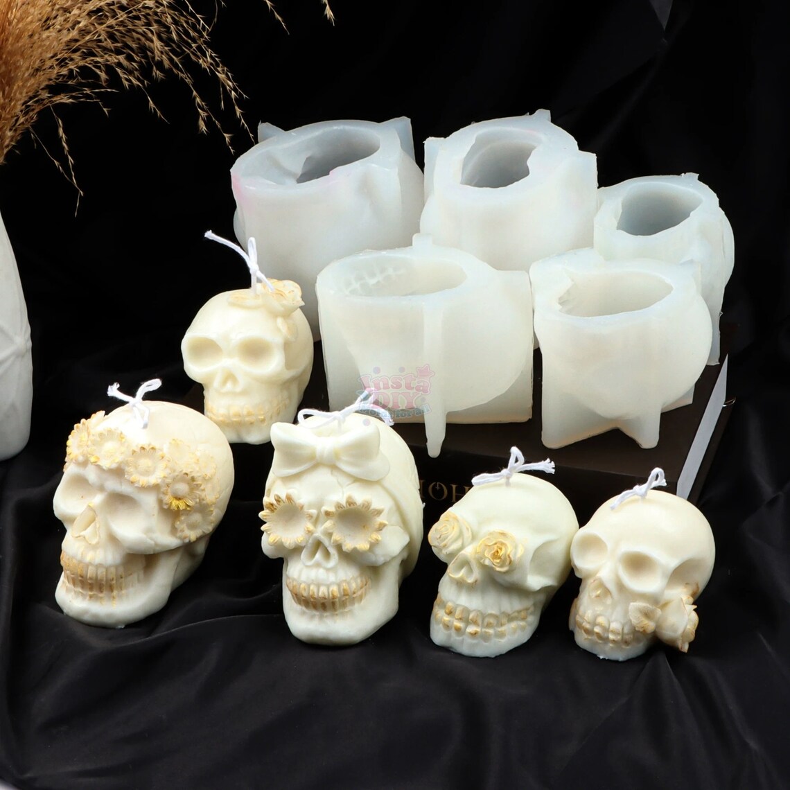 Halloween Skeleton Skull Candle Mold, Handmade Craft Chocolate Making ...