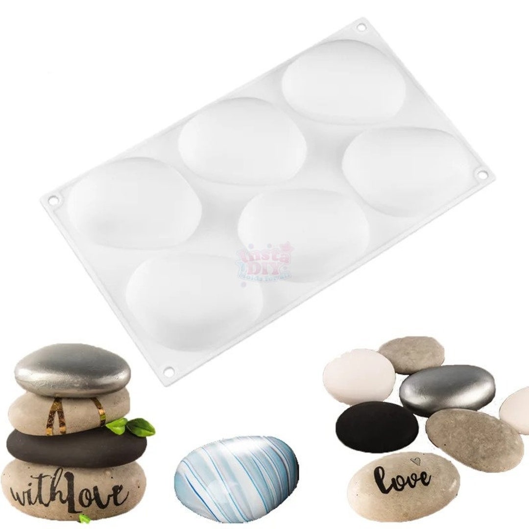 Pebble Stone Silicone Molds for Concrete Art Painting, Reusable Mold ...
