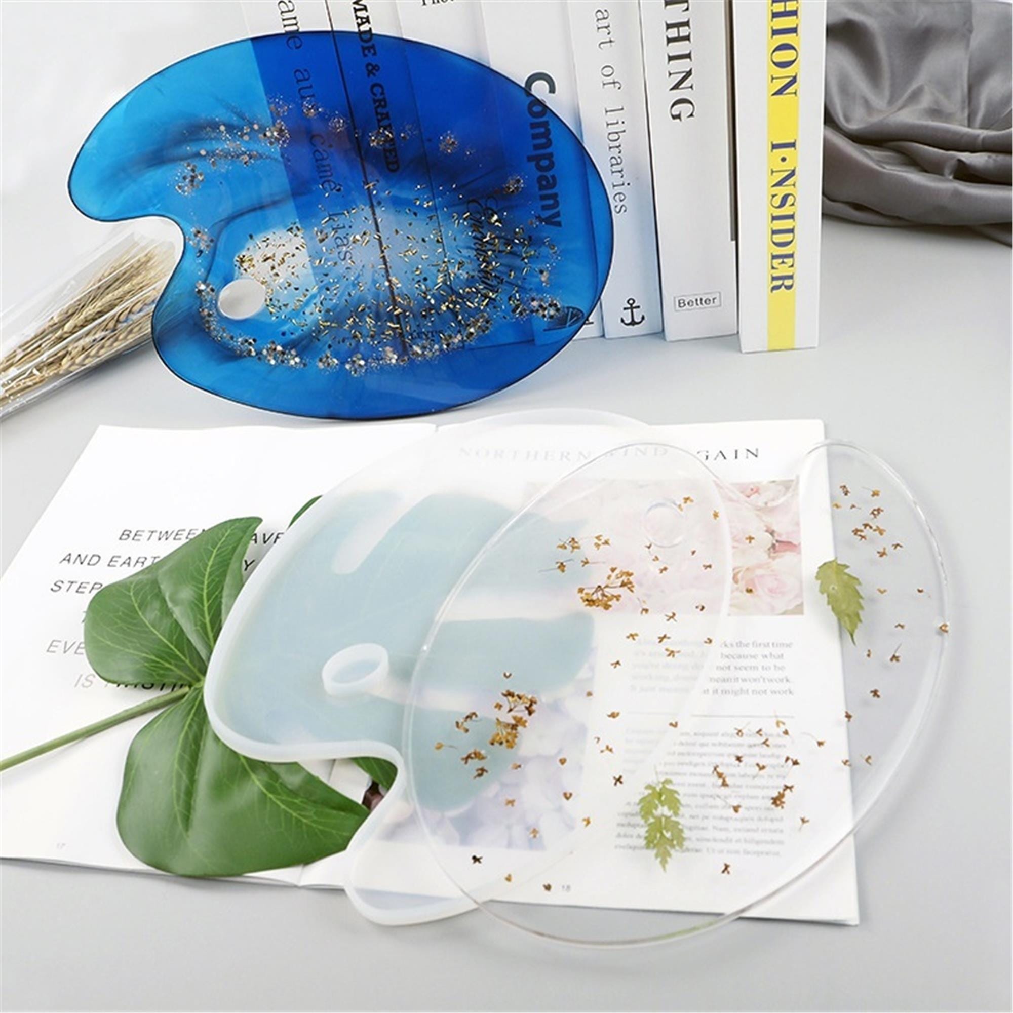 Paint Palette Resin Mold, Oval Art Palette Mold, Color Palette Tray ...