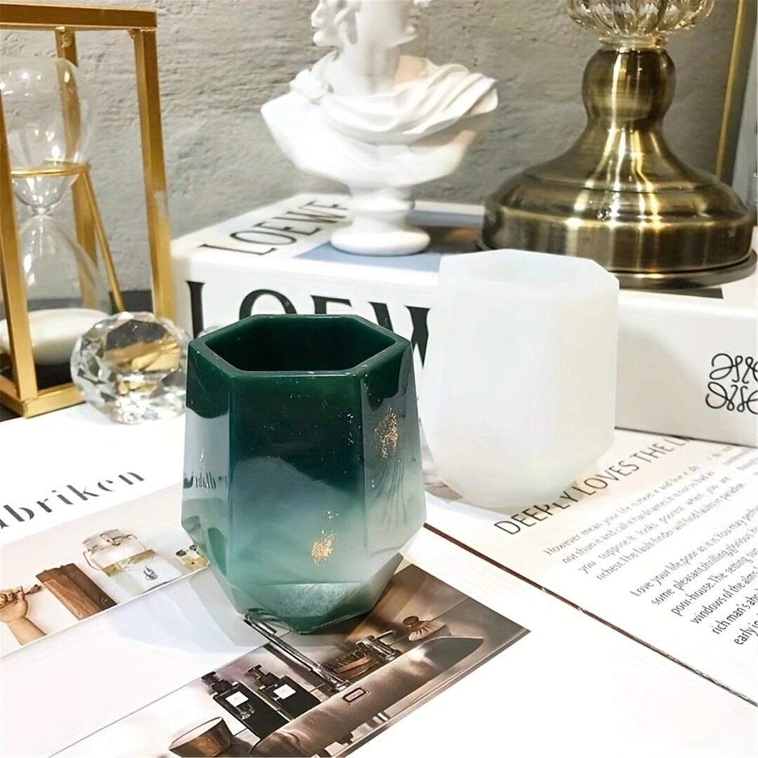 DIY Hexagon Storage Box Resin Mold, Pencil Holder Mold, Epoxy Resin Art ...