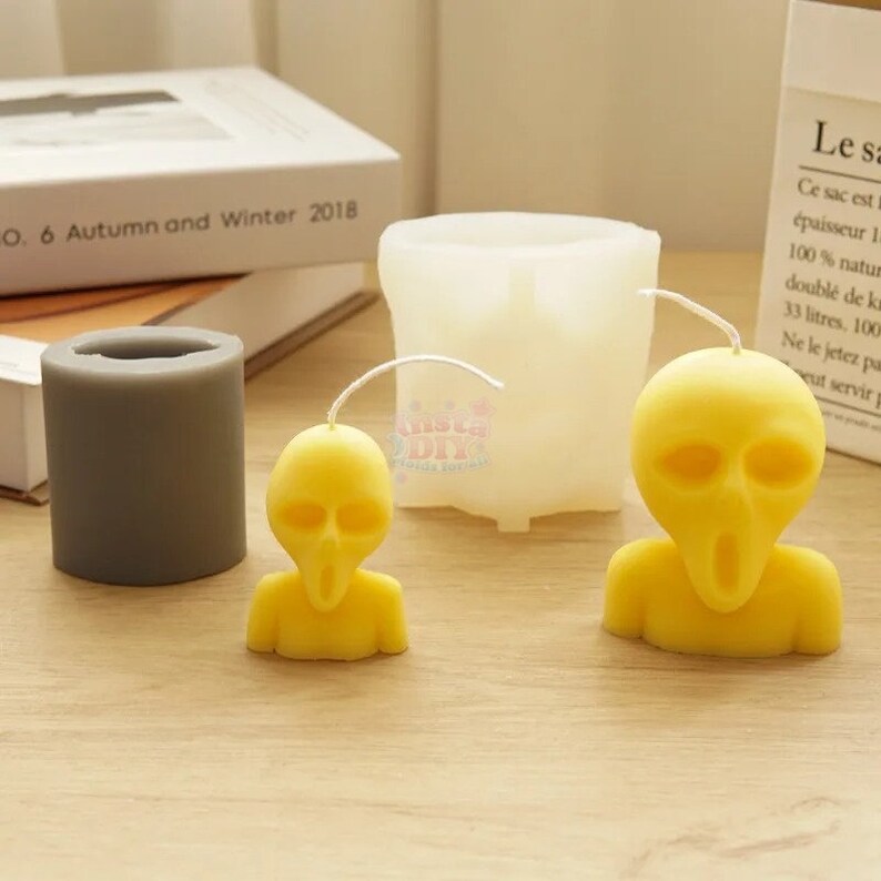 Alien Mold Candle Holder, Ghost Head Silicone Mold, Skull Candle Mold ...