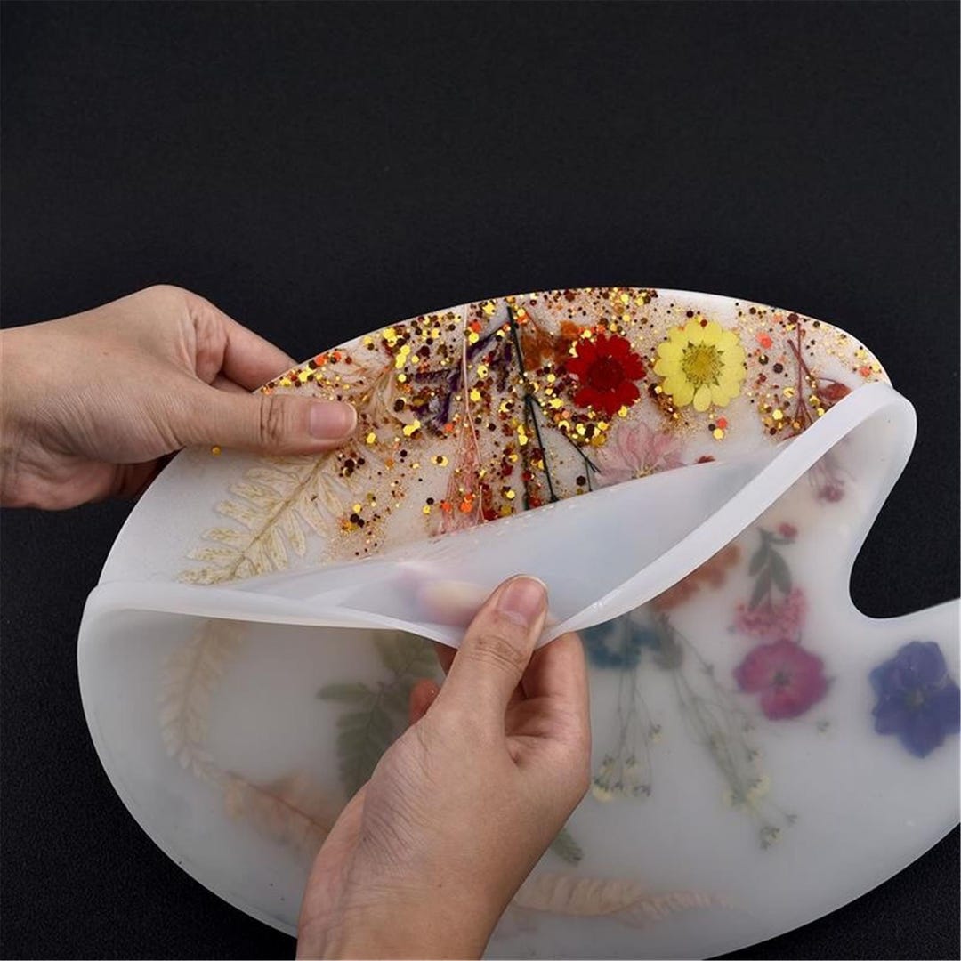 Paint Palette Resin Mold, Oval Art Palette Mold, Color Palette Tray ...